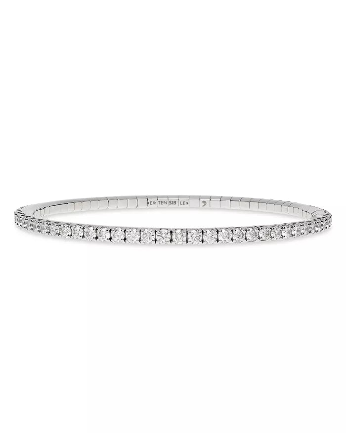 Roberto Demeglio 18kt Gold Stretch Diamond Tennis Bracelet White